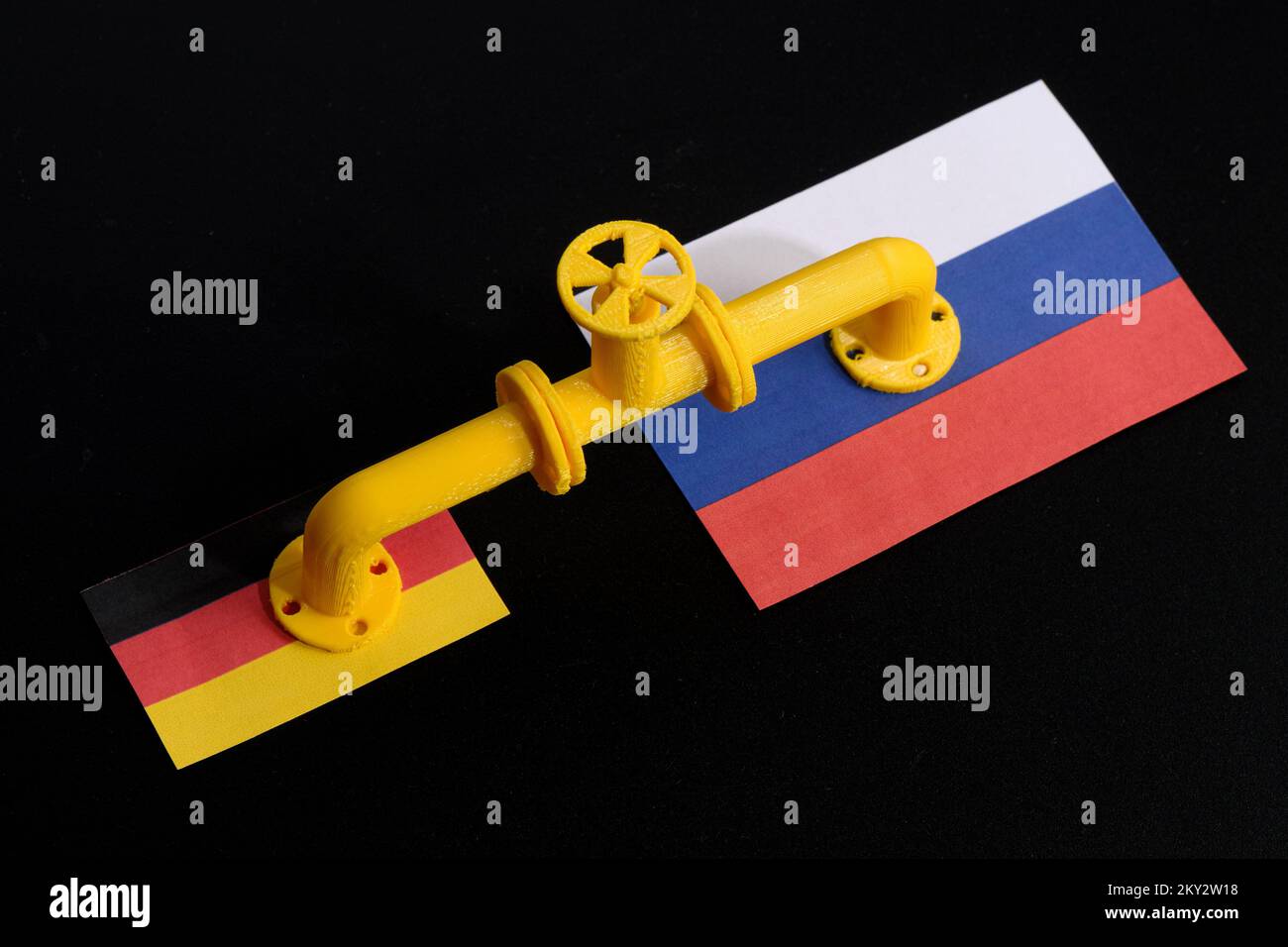 The illustration shows a valve connected to the Russian and German ...