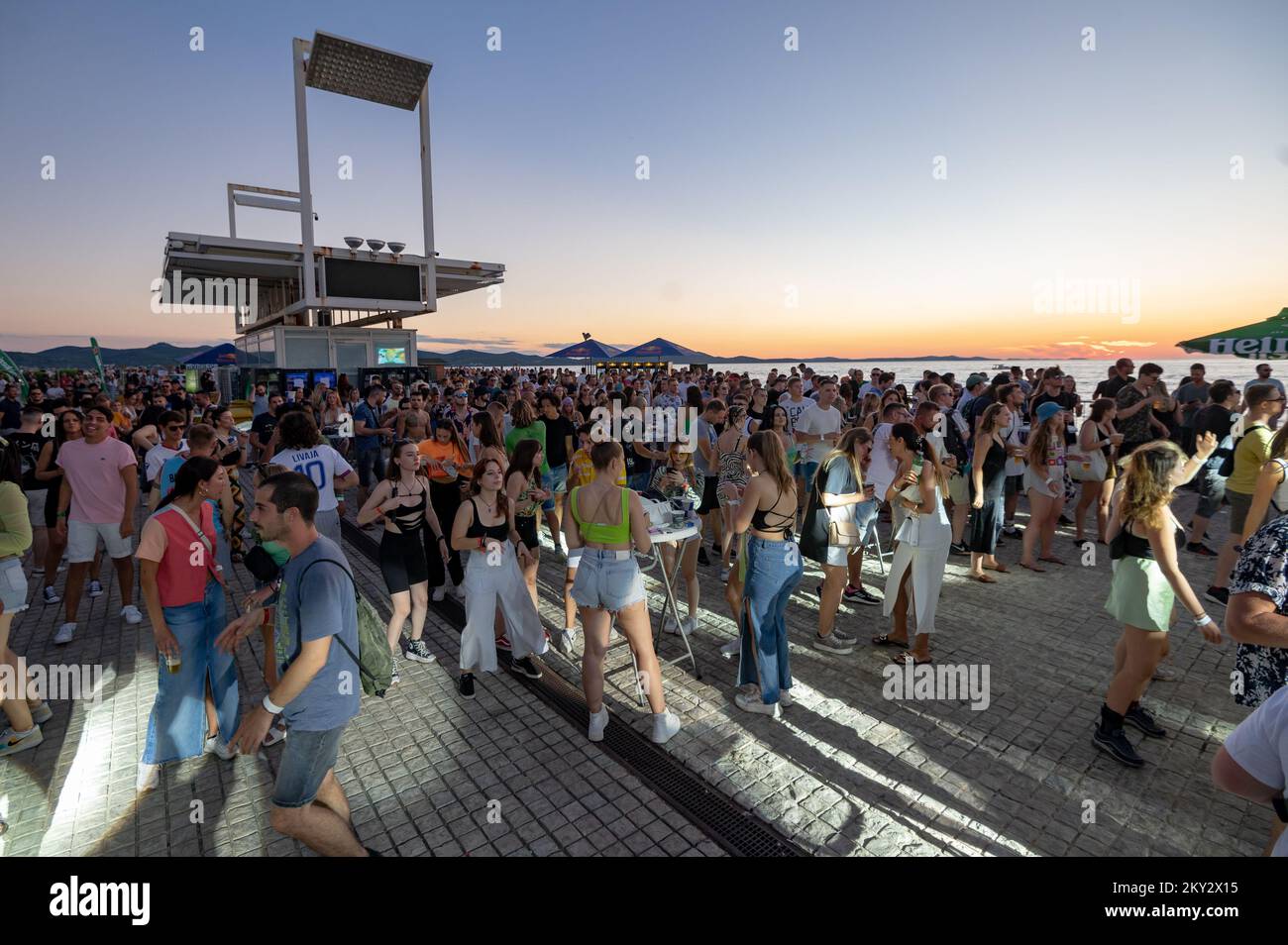 People attend Zadar Sunset Festival helt at Monument to the Sun in ...