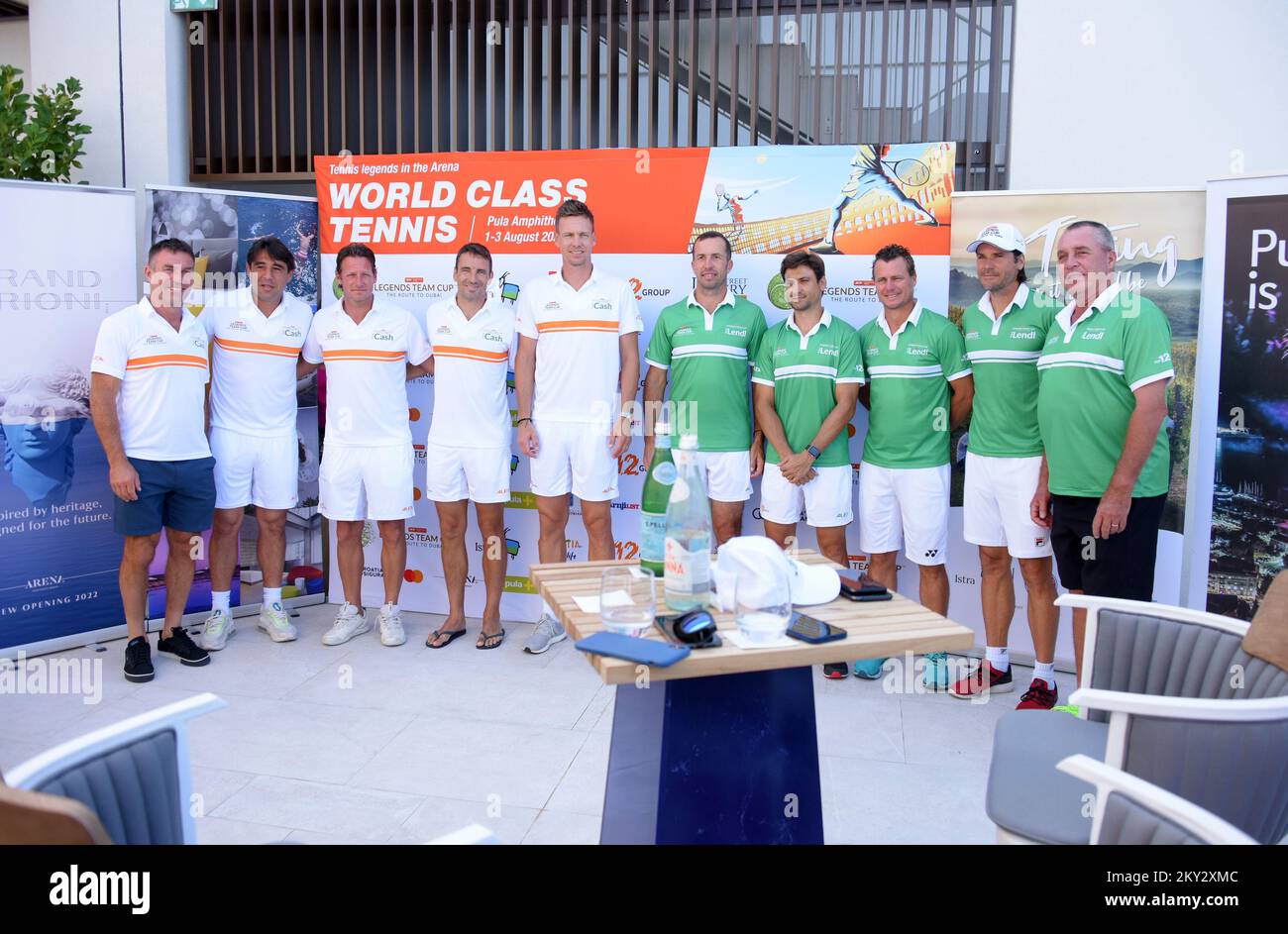 Tennis players and organizers met before the start of tonight's tennis ...