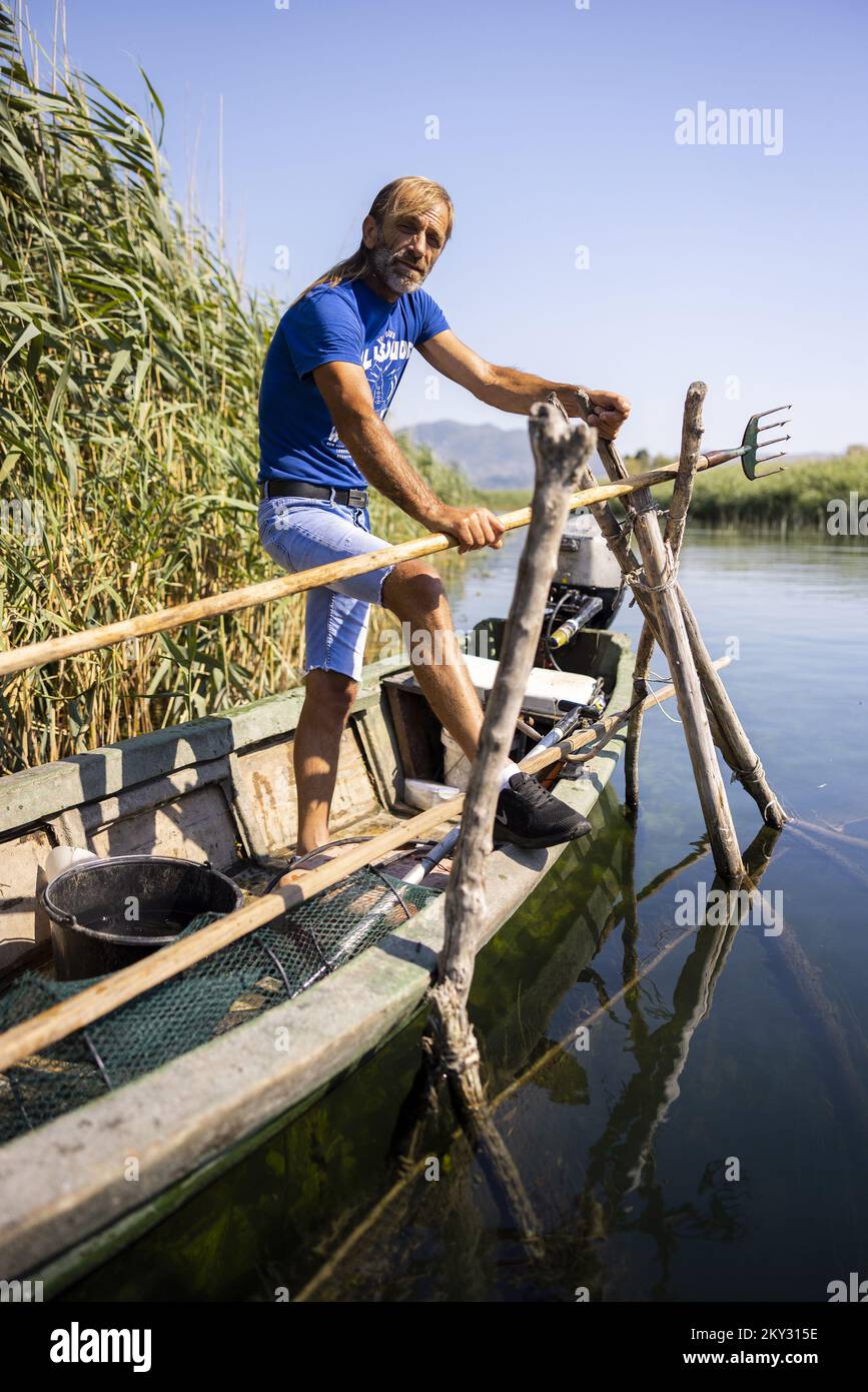 Roland Setka hunting for eels in the valley of the Neretva River in ...