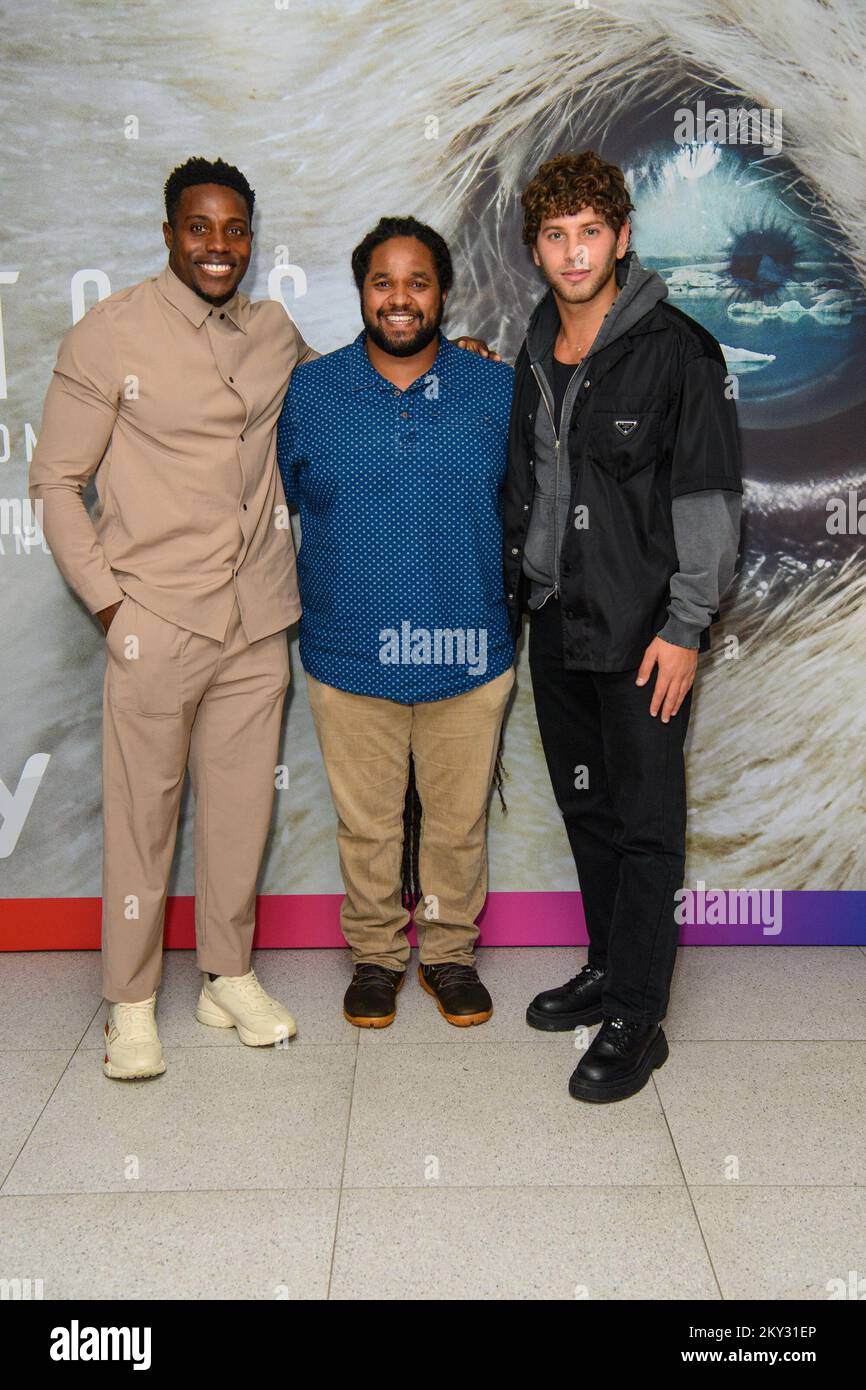EDITORIAL USE ONLY (left to right) Harry Aikines, Hamza Yassin and Eyal ...