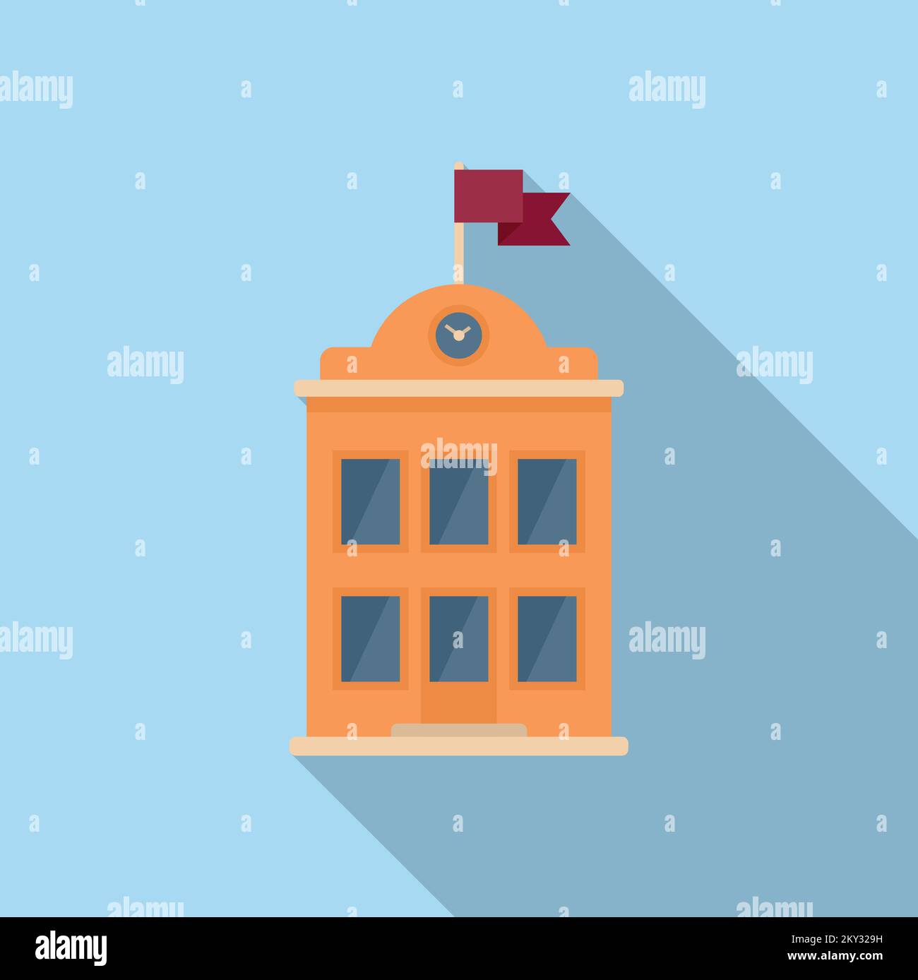 College building icon flat vector. University study. App class Stock ...