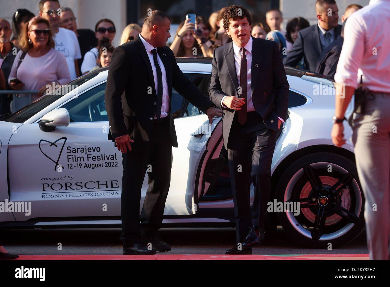 American actor Jesse Eisenberg walked the red carpet at the 28th ...