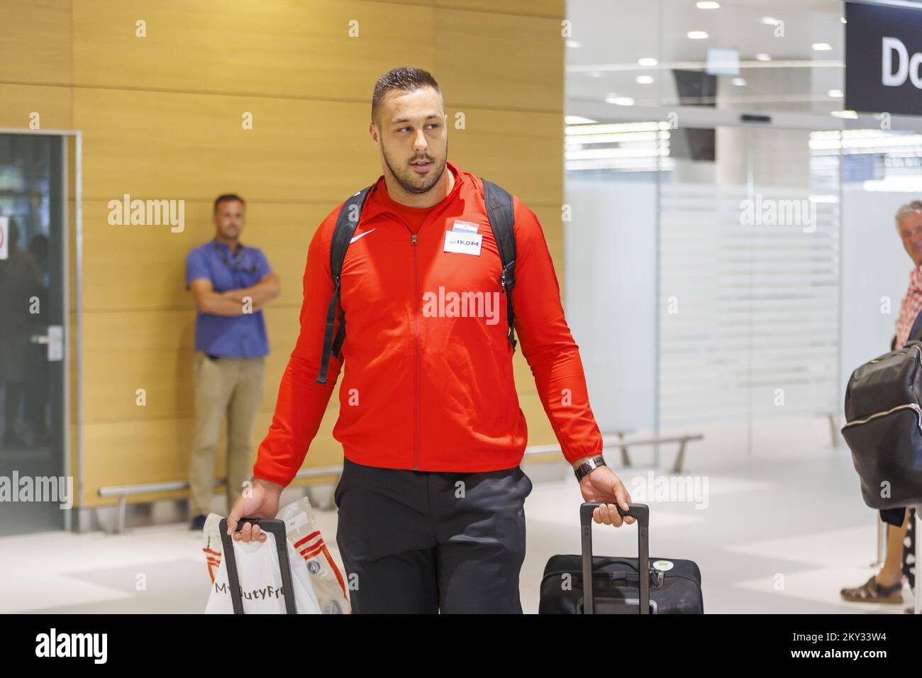 Croatia's Filip Mihaljevic, winner of the gold medal in Men's Shot Put ...