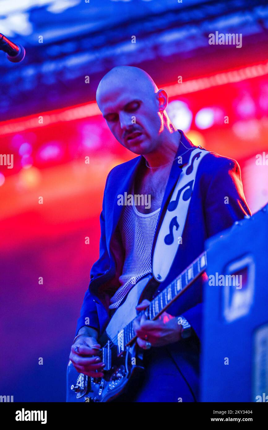 Jonah Swilley of band Mattiel performs during a concert in Roman ...