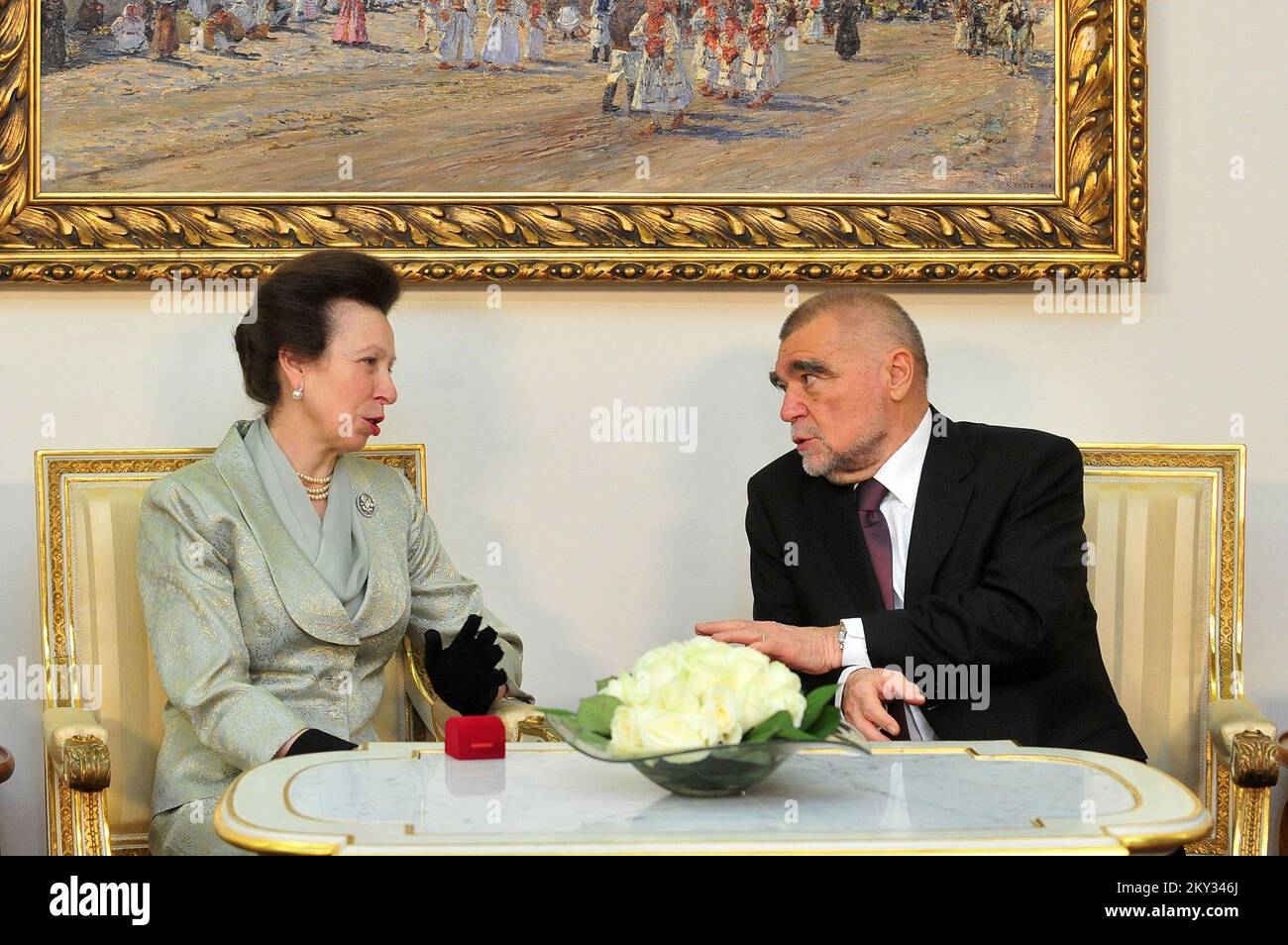 Princess Anne talks to Croatian President during her visit to Croatia ...