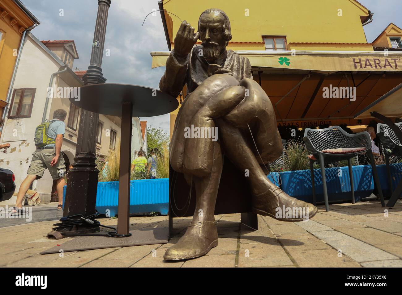 Statue of Faust Vrancic a famous Croatian writer and inventor is seen ...