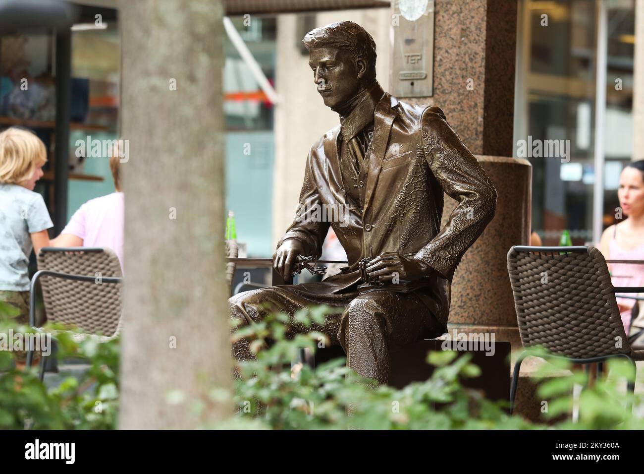 Statue of Nikola Tesla a famous Croatia born inventor is seen as part ...