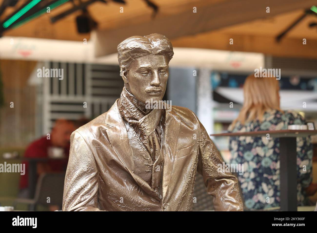 Statue of Nikola Tesla a famous Croatia born inventor is seen as part ...