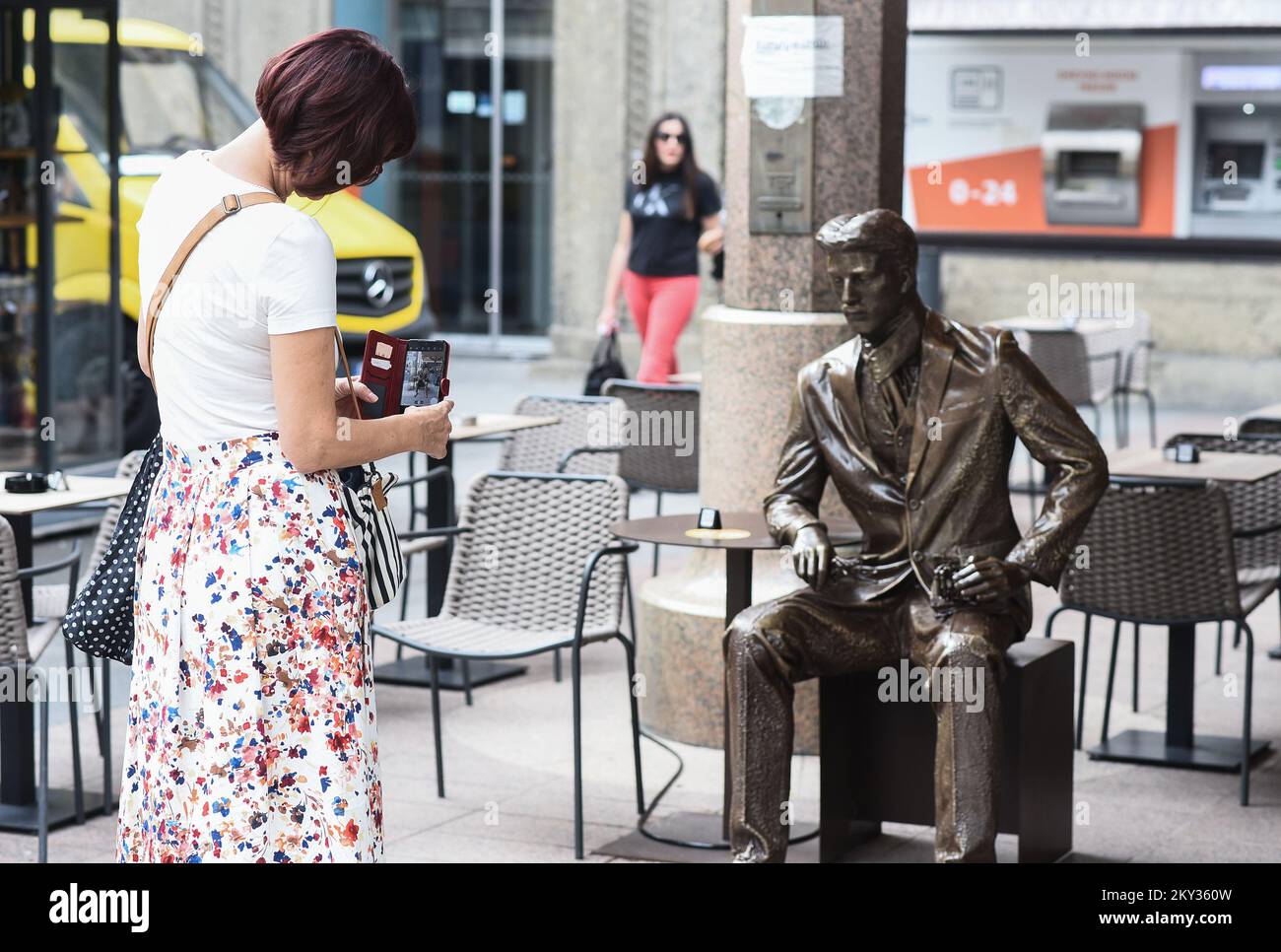 Statue of Nikola Tesla a famous Croatia born inventor is seen as part ...