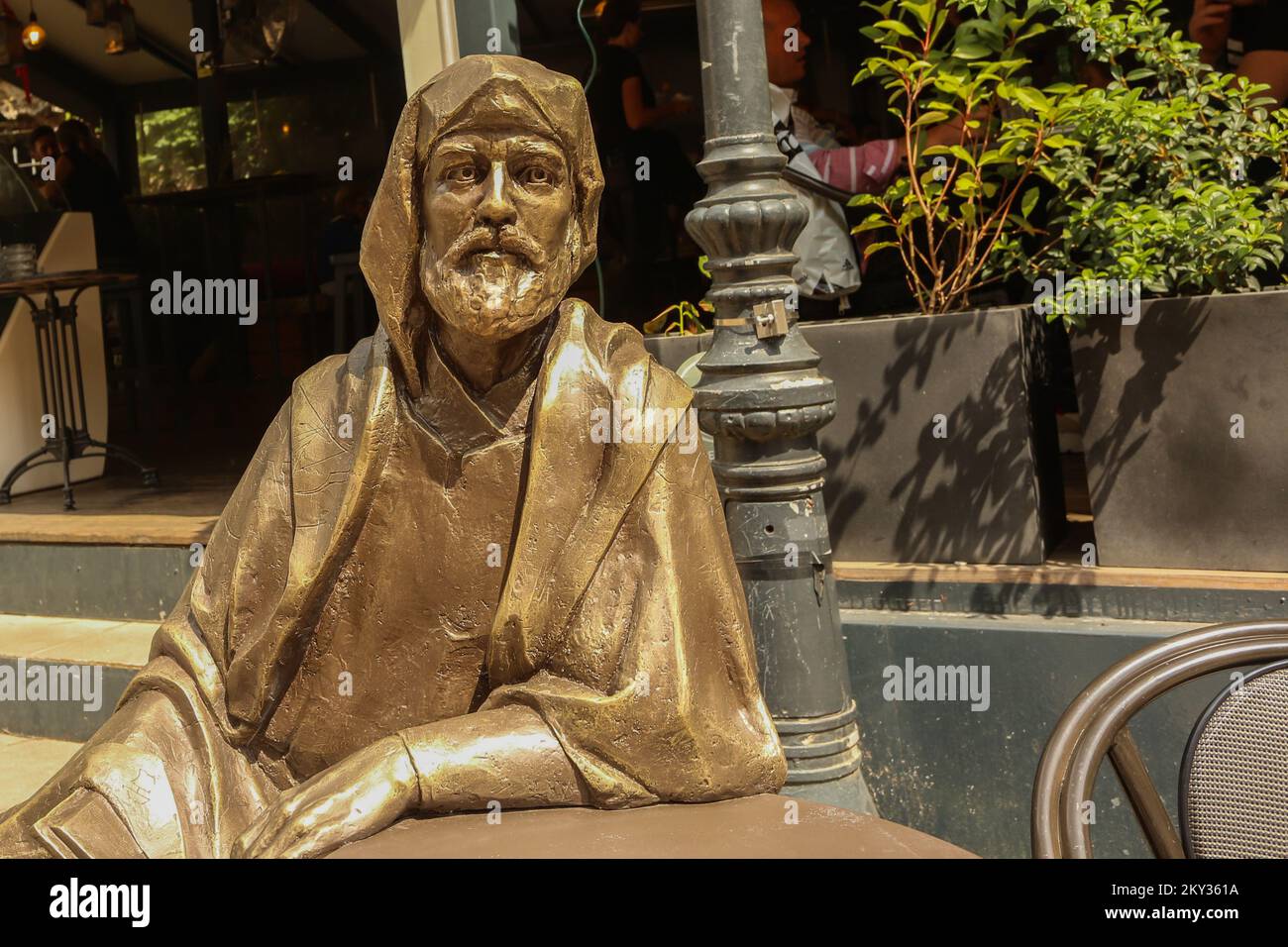 Statue of Marco Polo a Croatia born merchant and adventurer is seen as ...