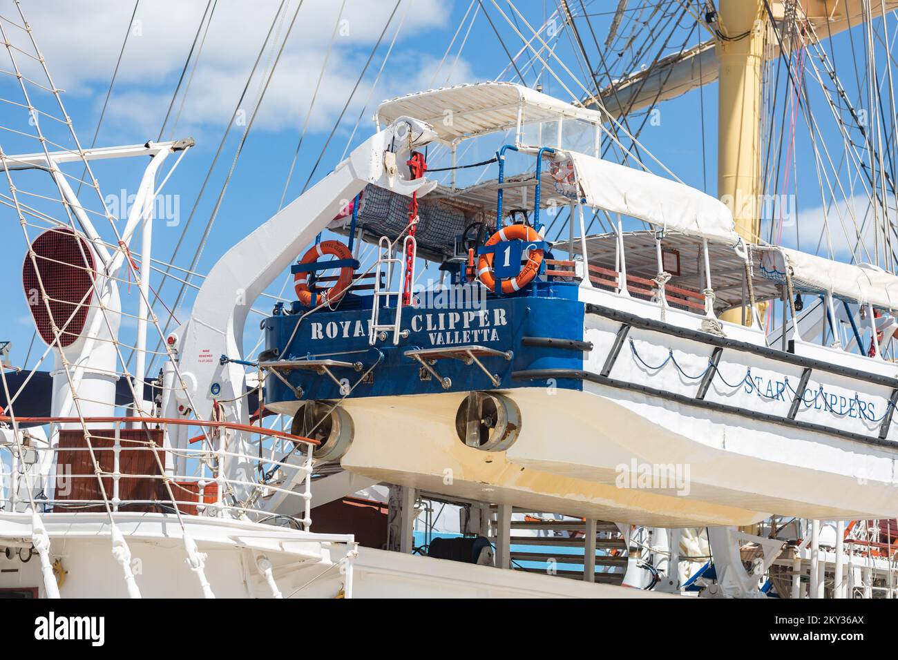 Royal Clipper arrived in Port of Zadar, in Zadar, Croatia, on Aug 21 ...