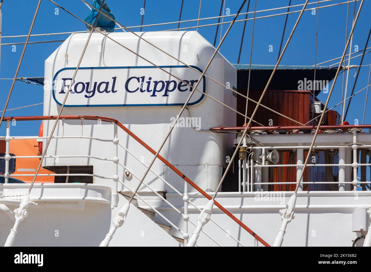 Royal Clipper arrived in Port of Zadar, in Zadar, Croatia, on Aug 21 ...