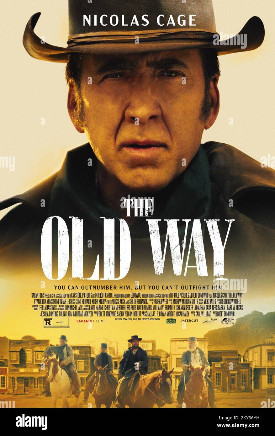 THE OLD WAY, US poster, top: Nicolas Cage, 2023. © Saban Films ...