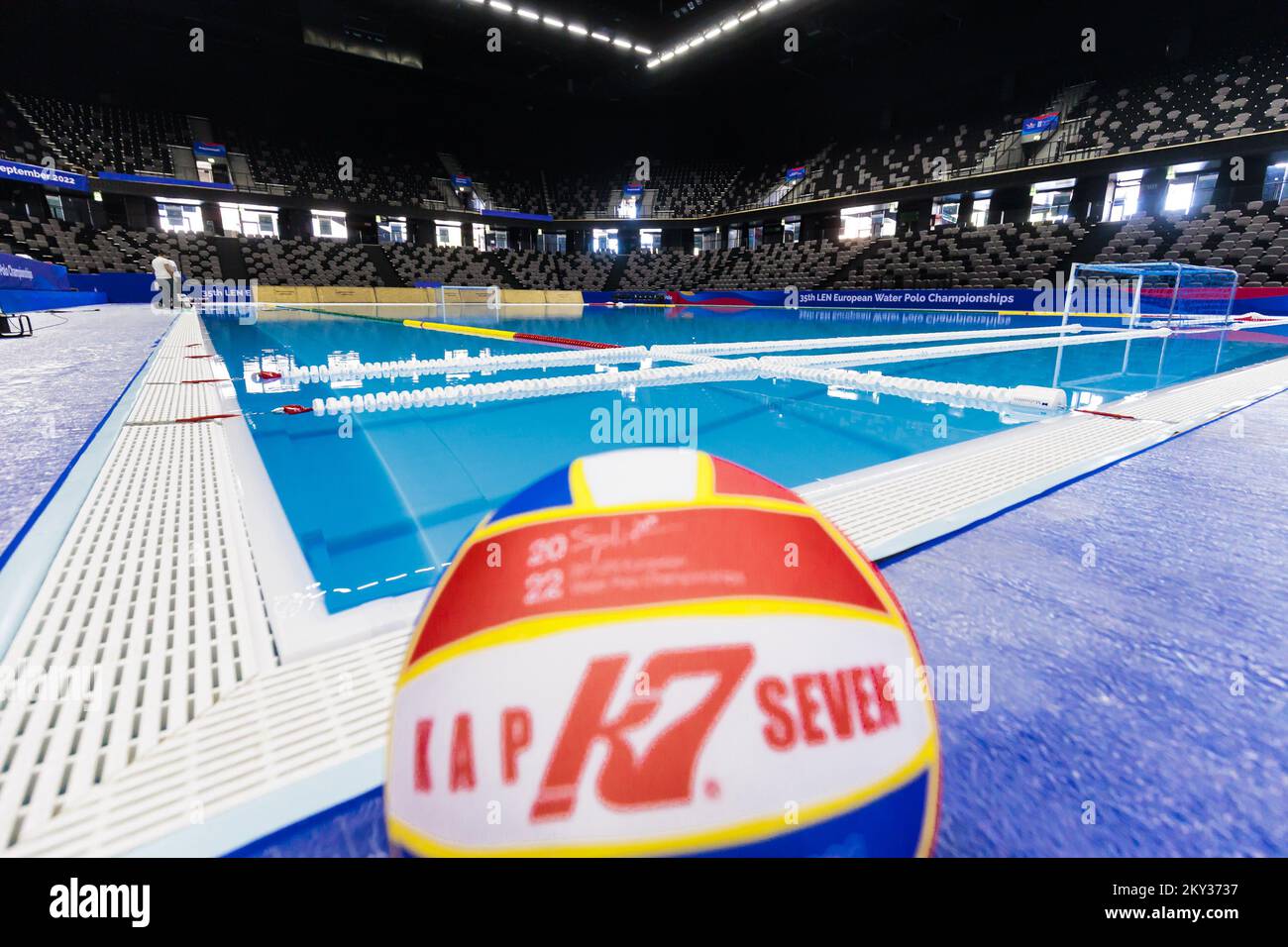 General view of swimming pool inside Spaladium Arena in Split, Croatia ...