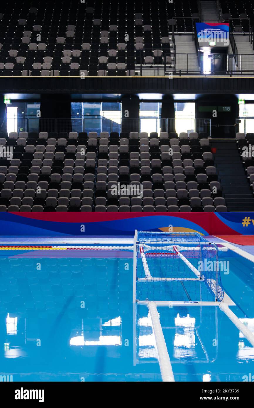 General view of swimming pool inside Spaladium Arena in Split, Croatia ...