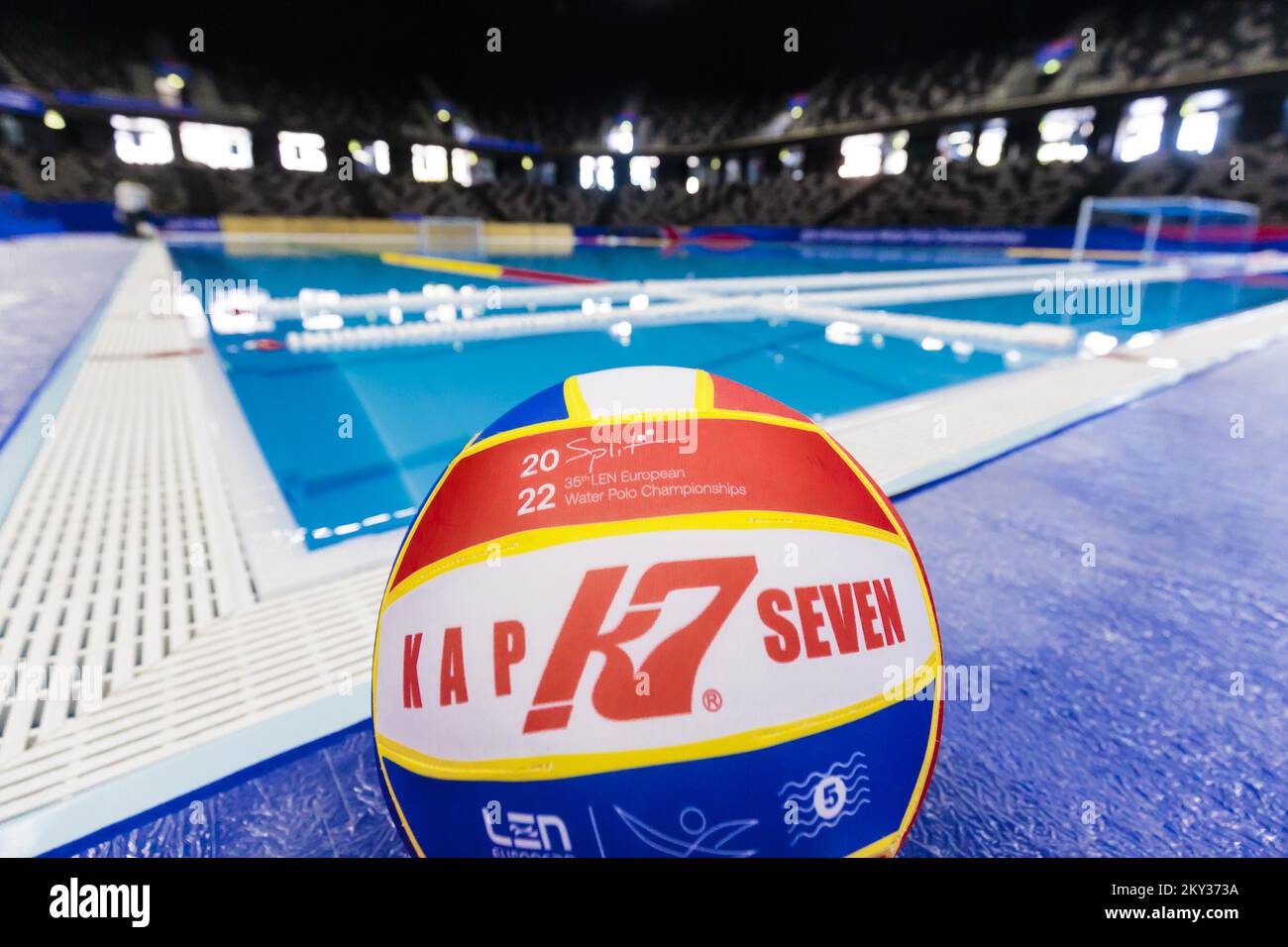 General view of swimming pool inside Spaladium Arena in Split, Croatia ...