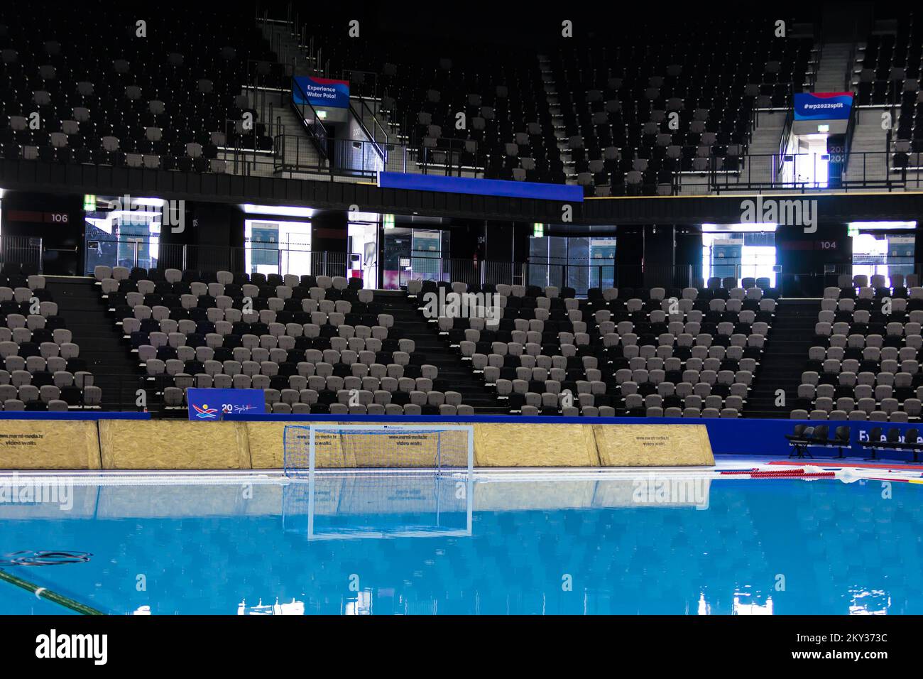 General view of swimming pool inside Spaladium Arena in Split, Croatia ...