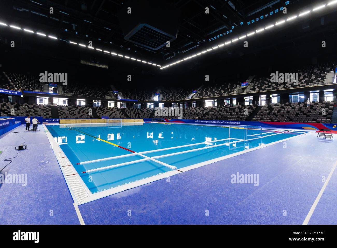 General view of swimming pool inside Spaladium Arena in Split, Croatia ...