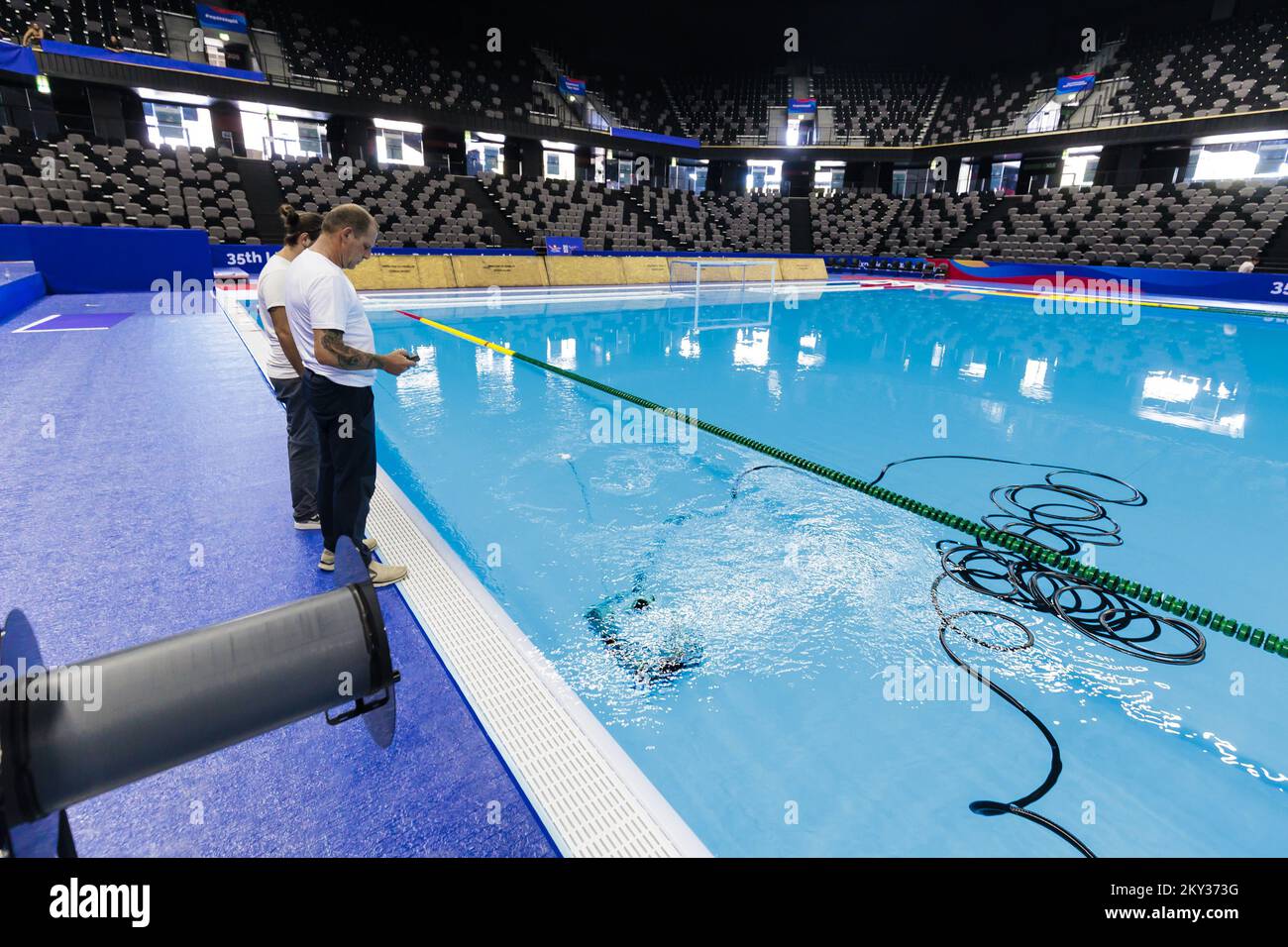 General view of swimming pool inside Spaladium Arena in Split, Croatia ...