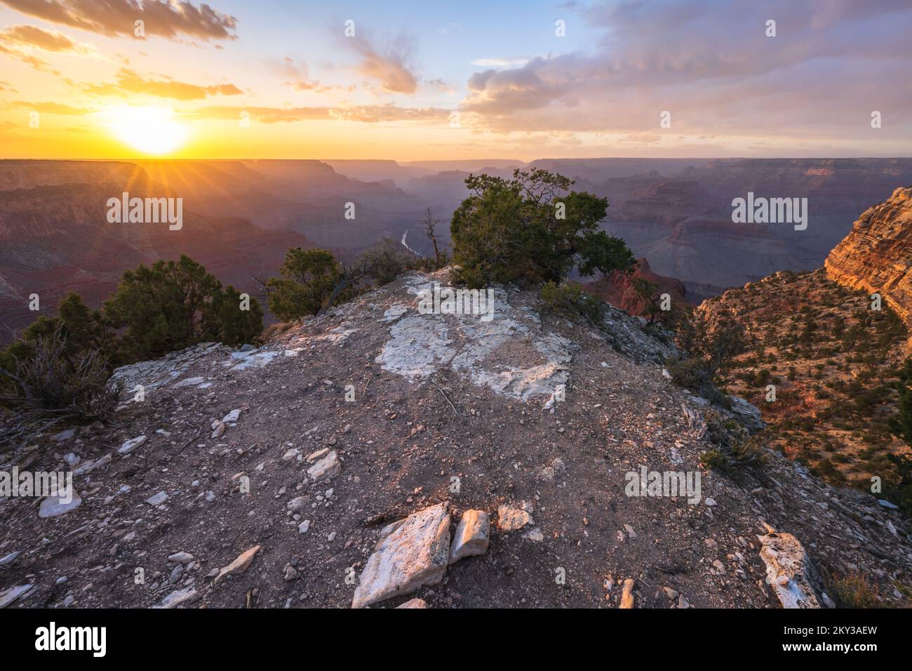 beautiful sunset at the grand canyon in arizona, usa Stock Photo - Alamy
