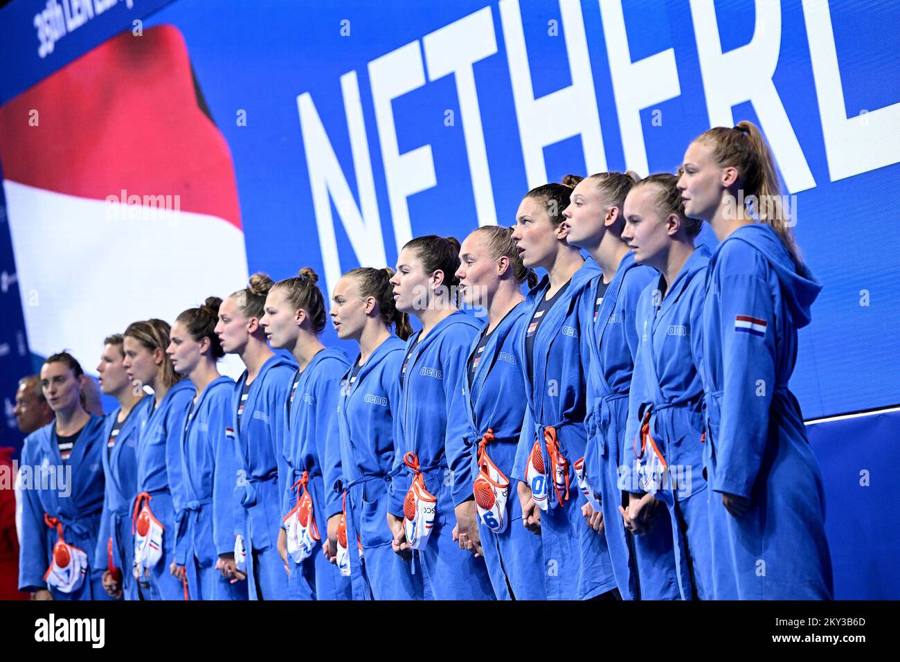 SPLIT, CROATIA - AUGUST 28: Team Netherlands stands during the national ...