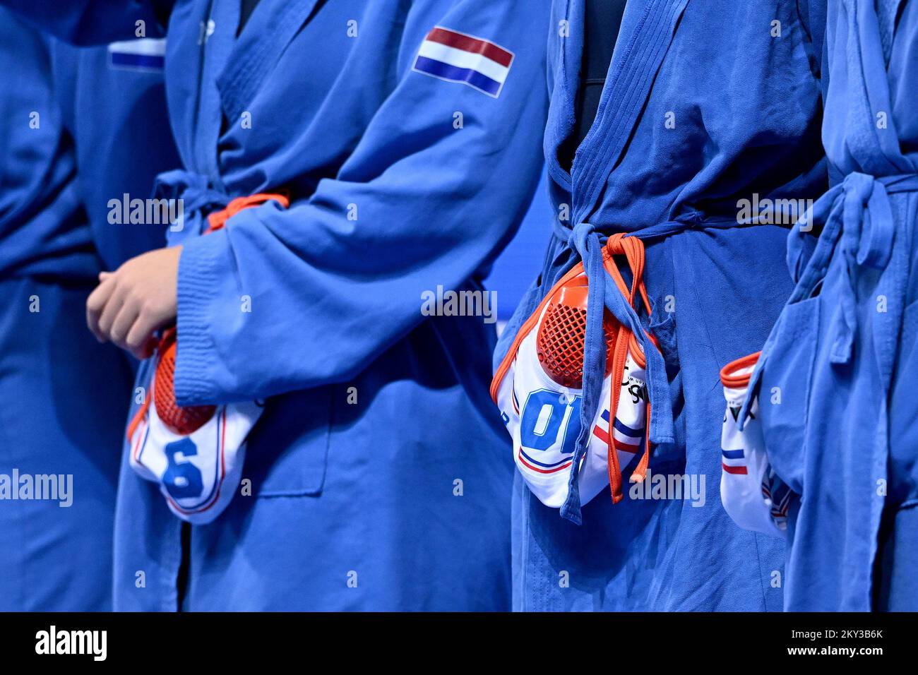 SPLIT, CROATIA - AUGUST 28: Detail view of Team Netherlands prior to ...