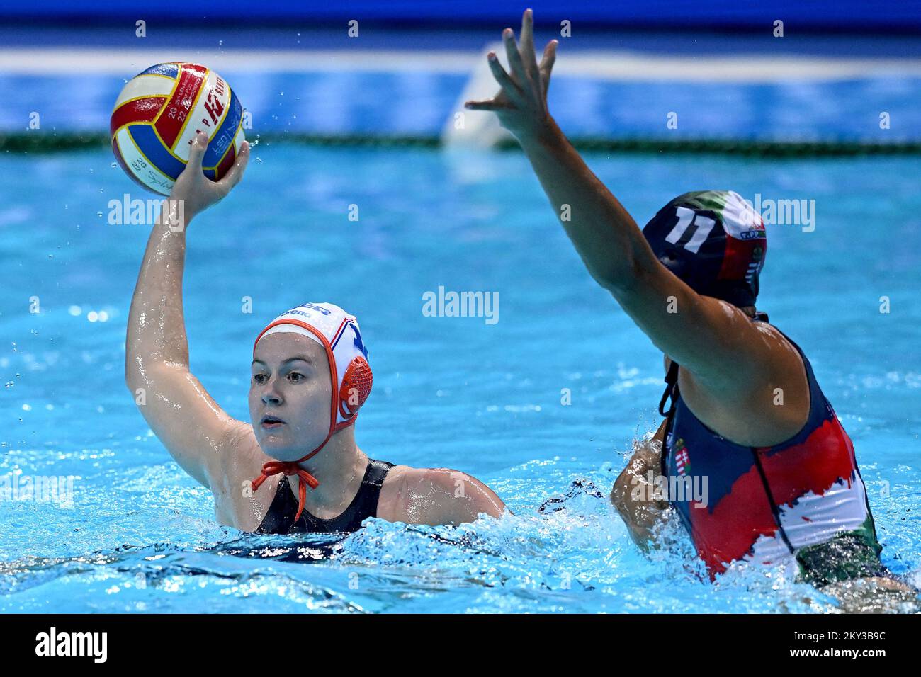 SPLIT, CROATIA - AUGUST 28: Nina ten Broek of Netherlands and Kamilla ...