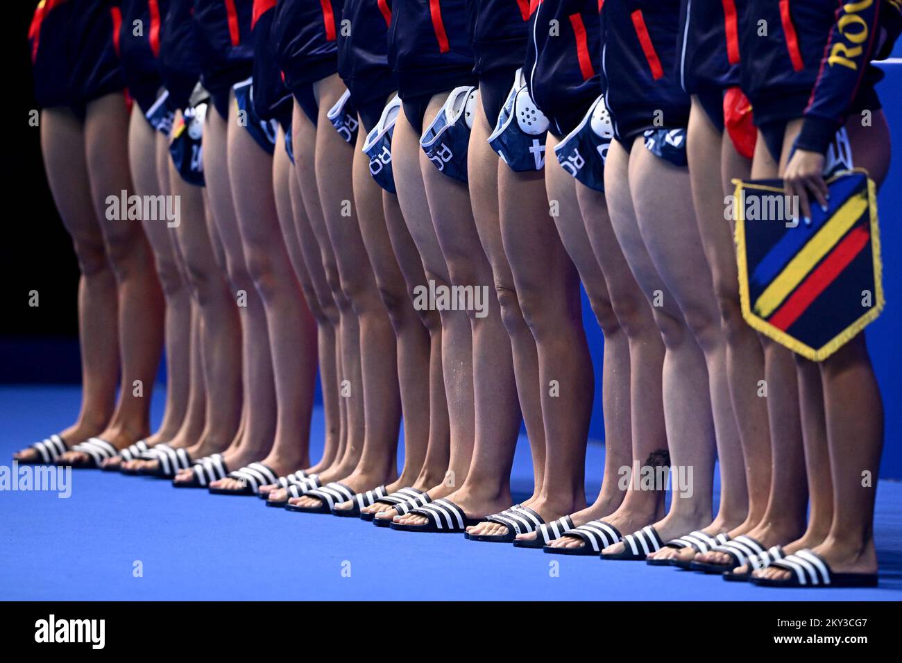 SPLIT, CROATIA - AUGUST 30: Detail view of Team Romania during the LEN ...