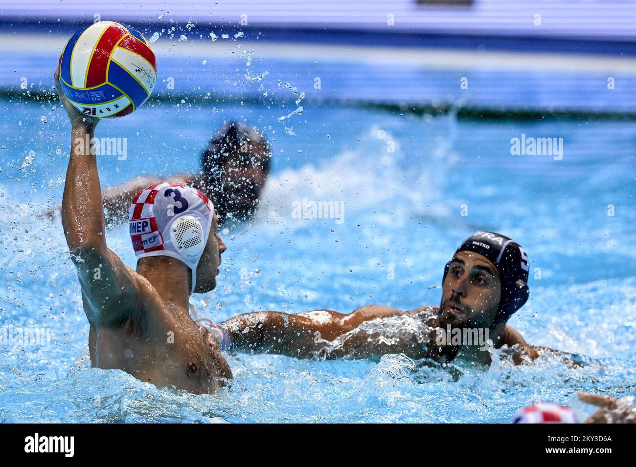 SPLIT, CROATIA - AUGUST 31: Loren Fatovic of Croatia and Ugo Crousillat ...