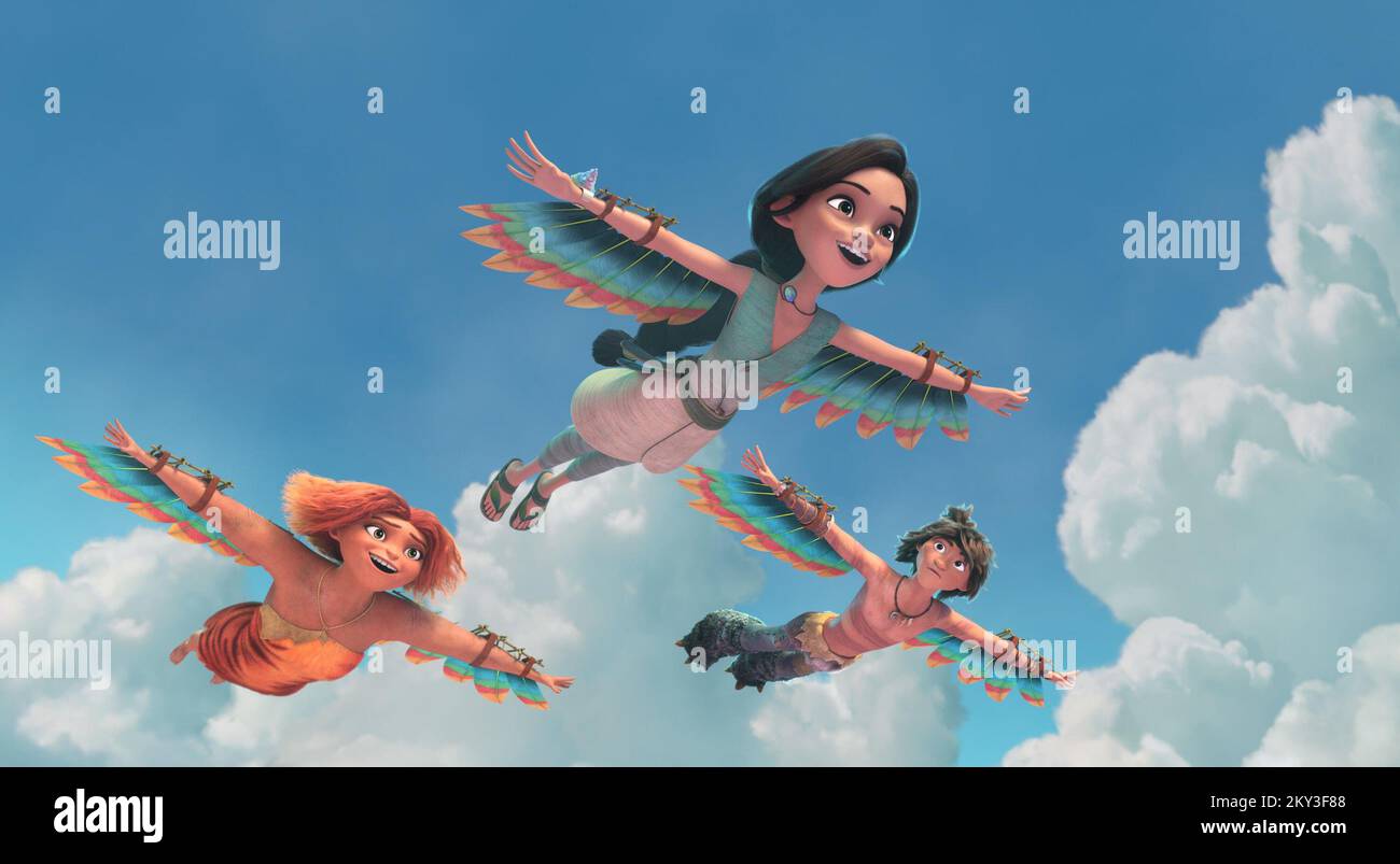 THE CROODS: FAMILY TREE, from left: Eep Crood (voice: Ally Dixon), Dawn ...