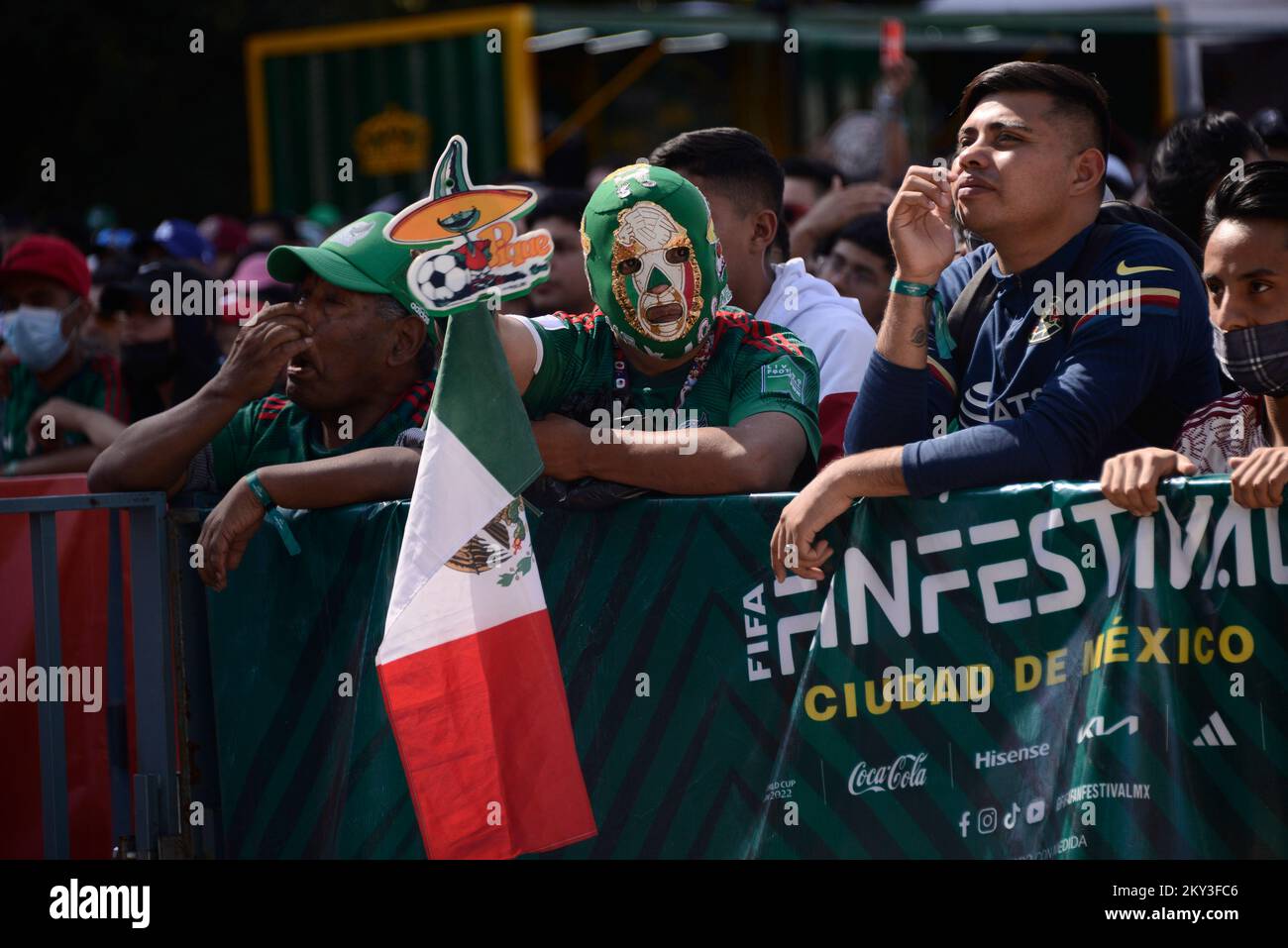 November 30, 2022, Mexico City, Mexico: Mexican fans attend the FIFa ...