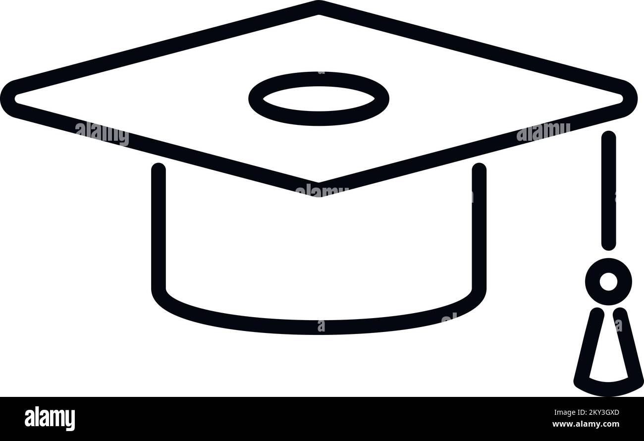 Graduation hat icon outline vector. Student life. College campus Stock ...