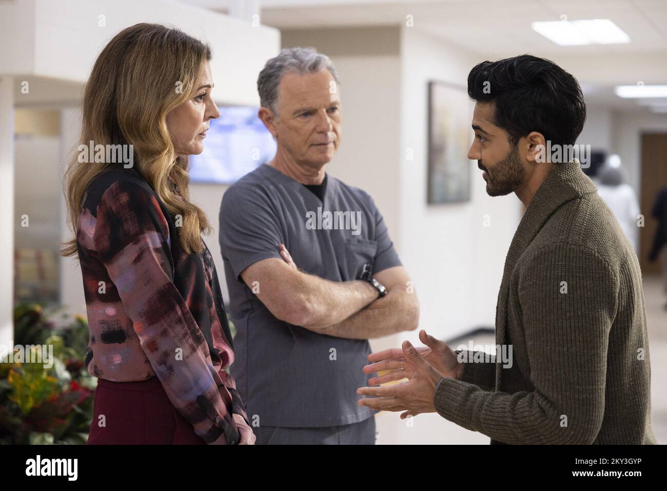 THE RESIDENT, from left: Jane Leeves, Bruce Greenwood, Manish Dayal, No ...