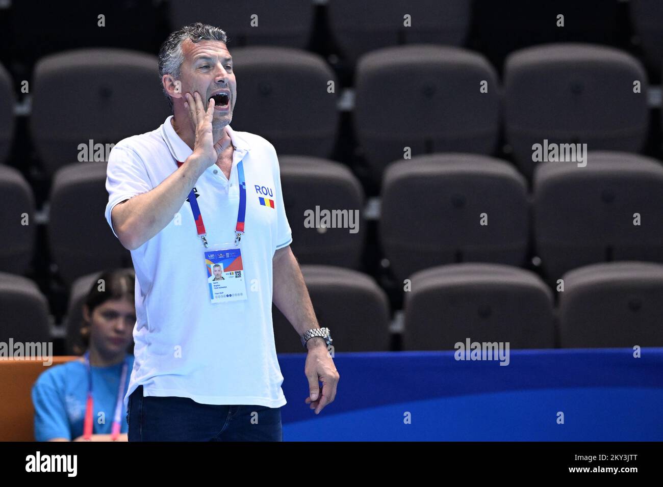 SPLIT, CROATIA - SEPTEMBER 4: Romania Head Coach Bogdan Rath during the ...