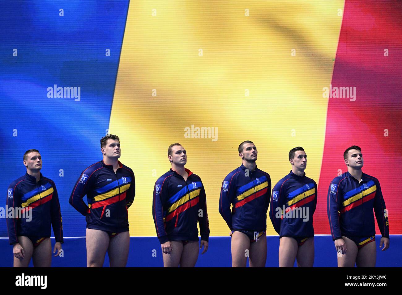 SPLIT, CROATIA - SEPTEMBER 4: Romania players line up for national ...