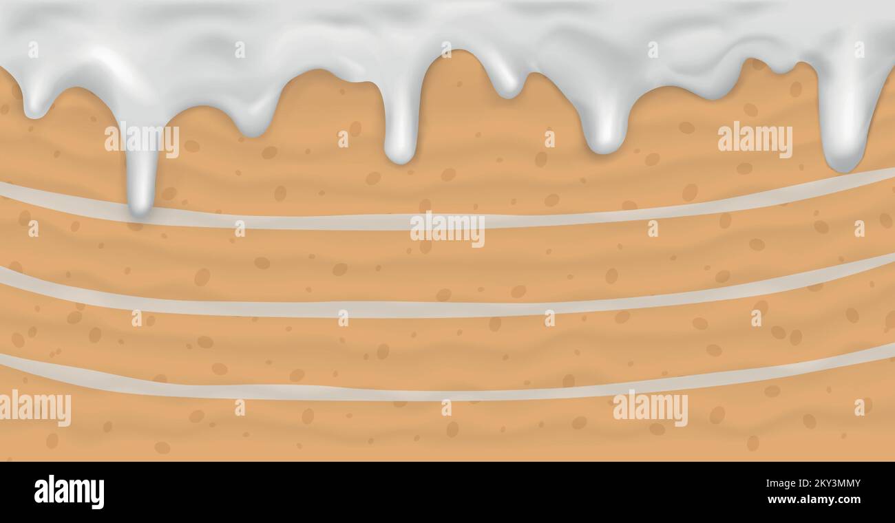Panoramic background layer cake, food texture - Vector illustration ...