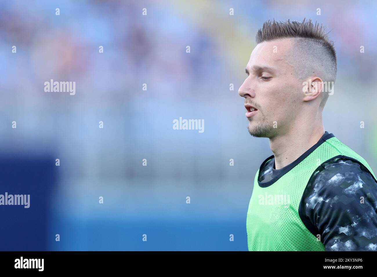 ZAGREB, CROATIA - SEPTEMBER 06: Mislav Orsic of Dinamo Zagreb warm up ...