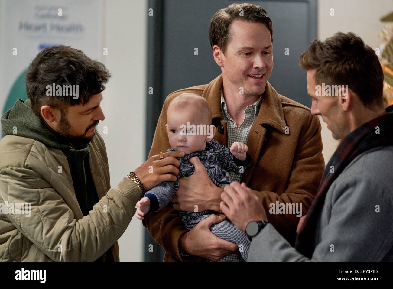 THREE WISE MEN AND A BABY, from left: Tyler Hynes, Paul Campbell ...