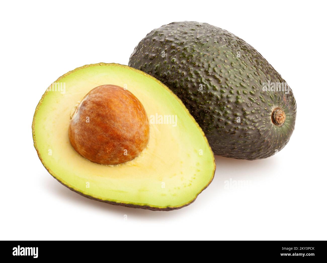 hass avocado path isolated on white Stock Photo - Alamy