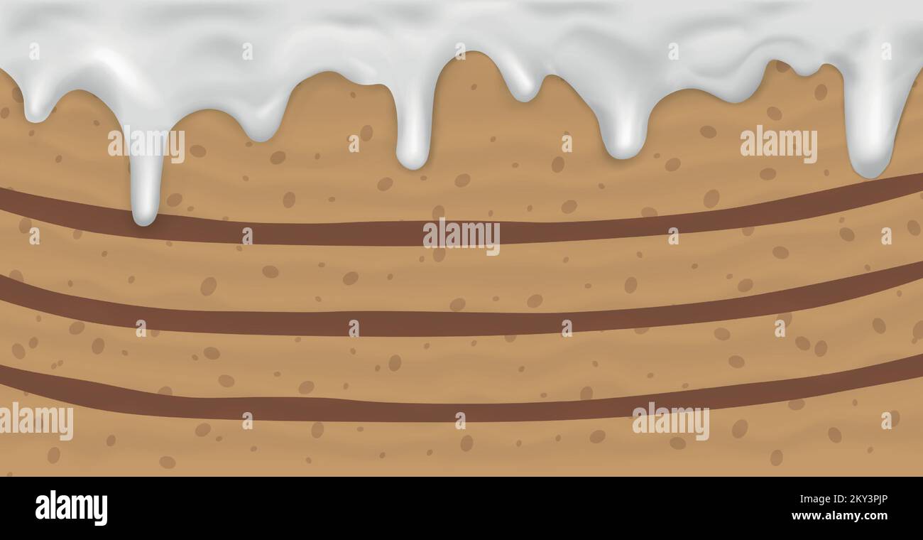 Panoramic background layer cake, food texture - Vector illustration ...