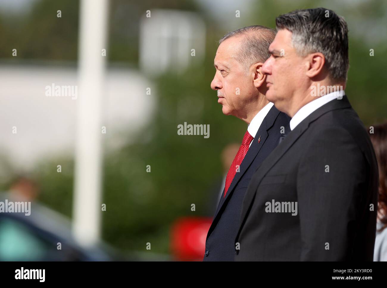 Croatian President Zoran Milanovic received Turkish President Recep ...