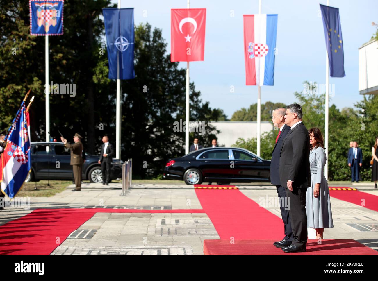 Croatian President Zoran Milanovic received Turkish President Recep ...