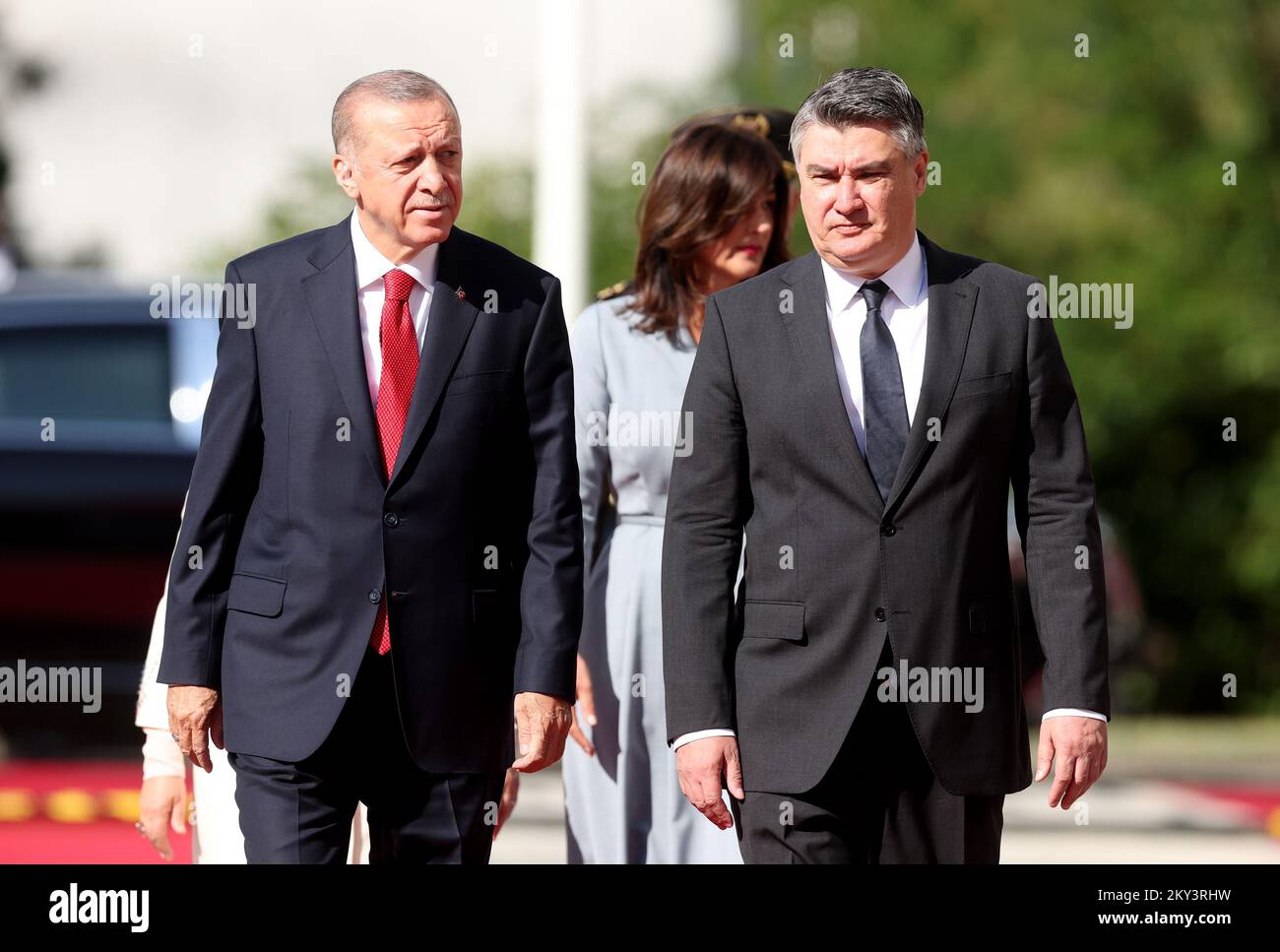 Croatian President Zoran Milanovic received Turkish President Recep ...