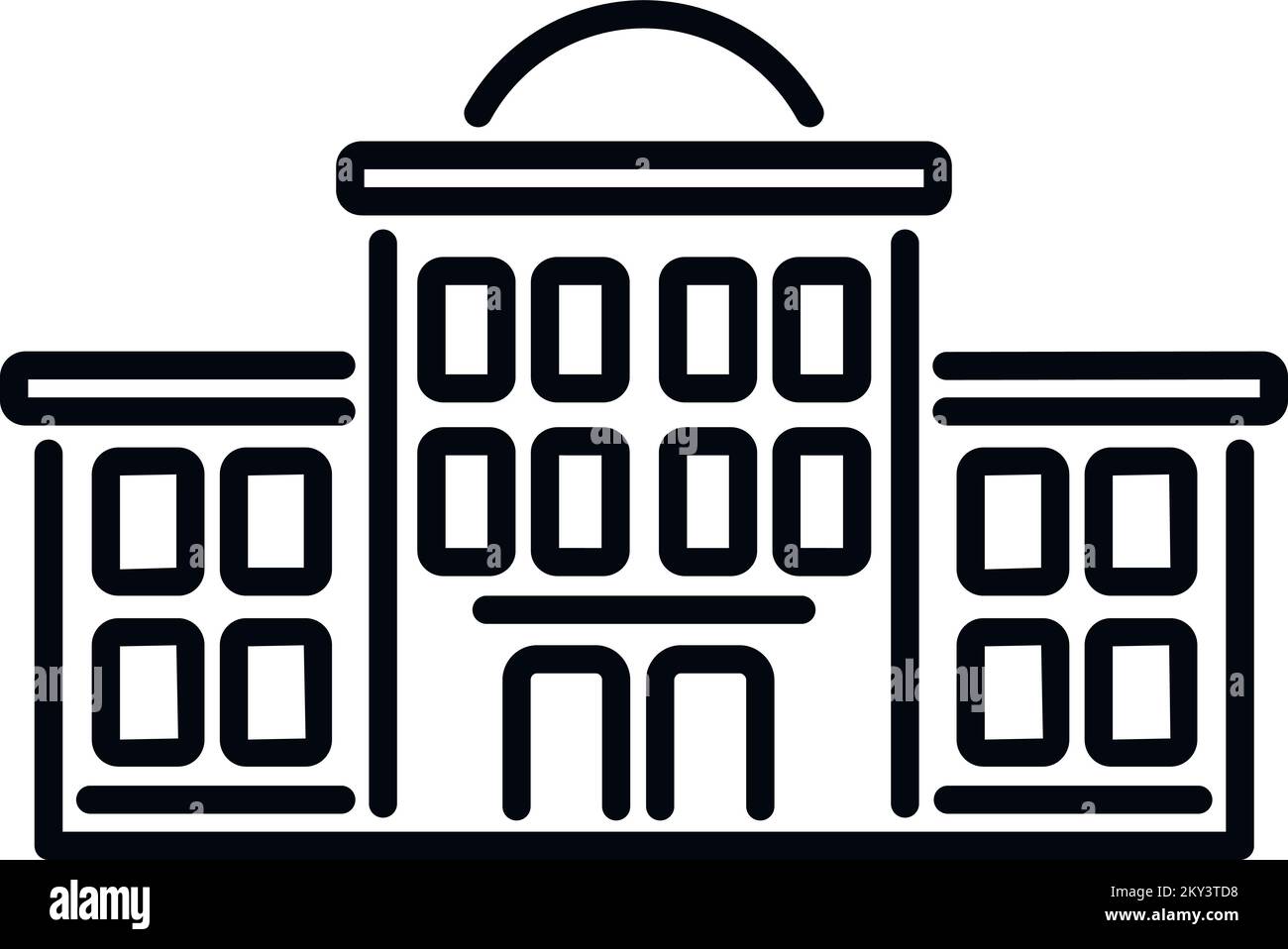School building icon outline vector. Classroom exterior. City people ...