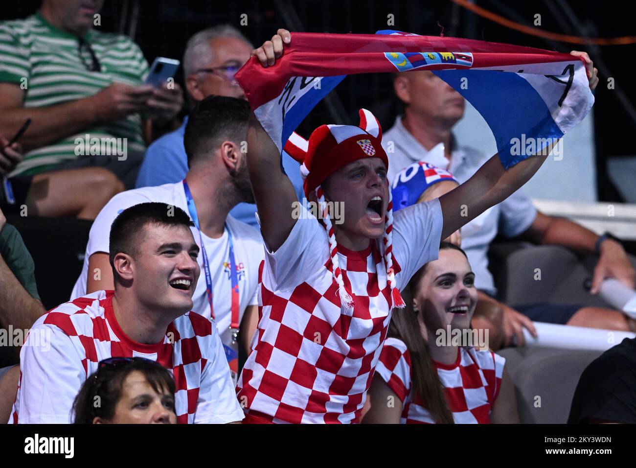 SPLIT, CROATIA - SEPTEMBER 08: Croatian supporters during LEN European ...