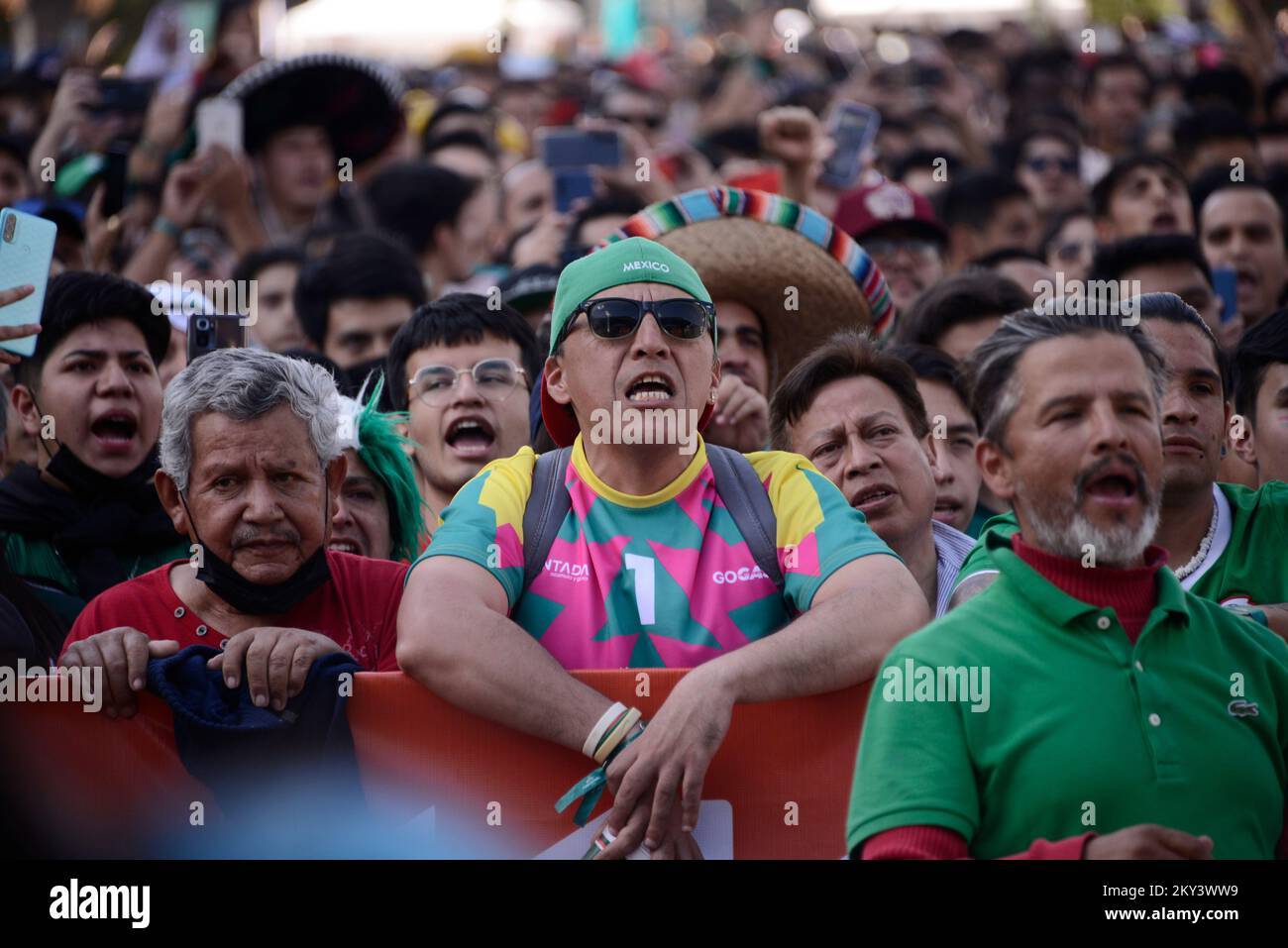 November 30, 2022, Mexico City, Mexico: Mexican fans attend the FIFa ...