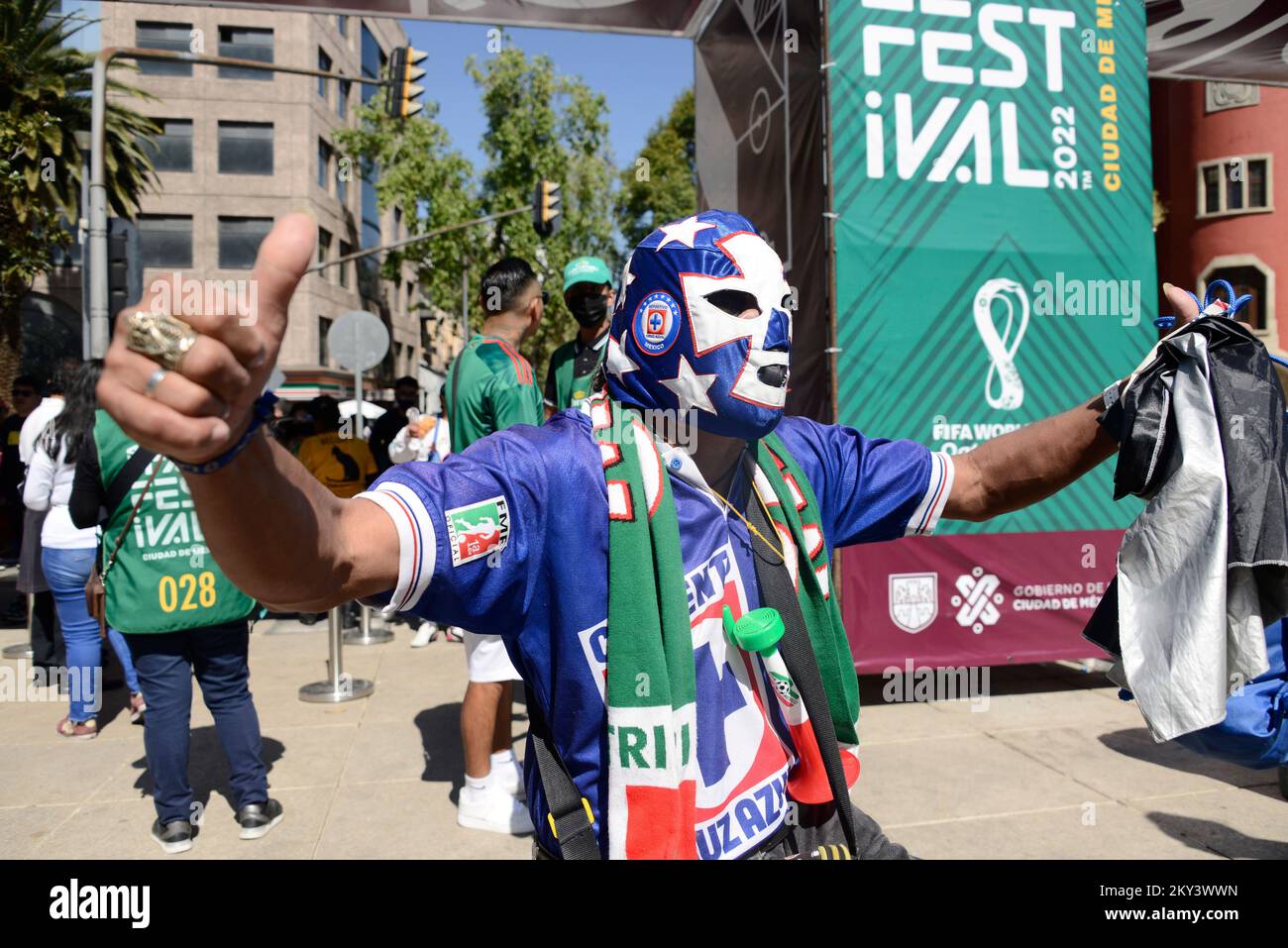 November 30, 2022, Mexico City, Mexico: Mexican fans attend the FIFa ...