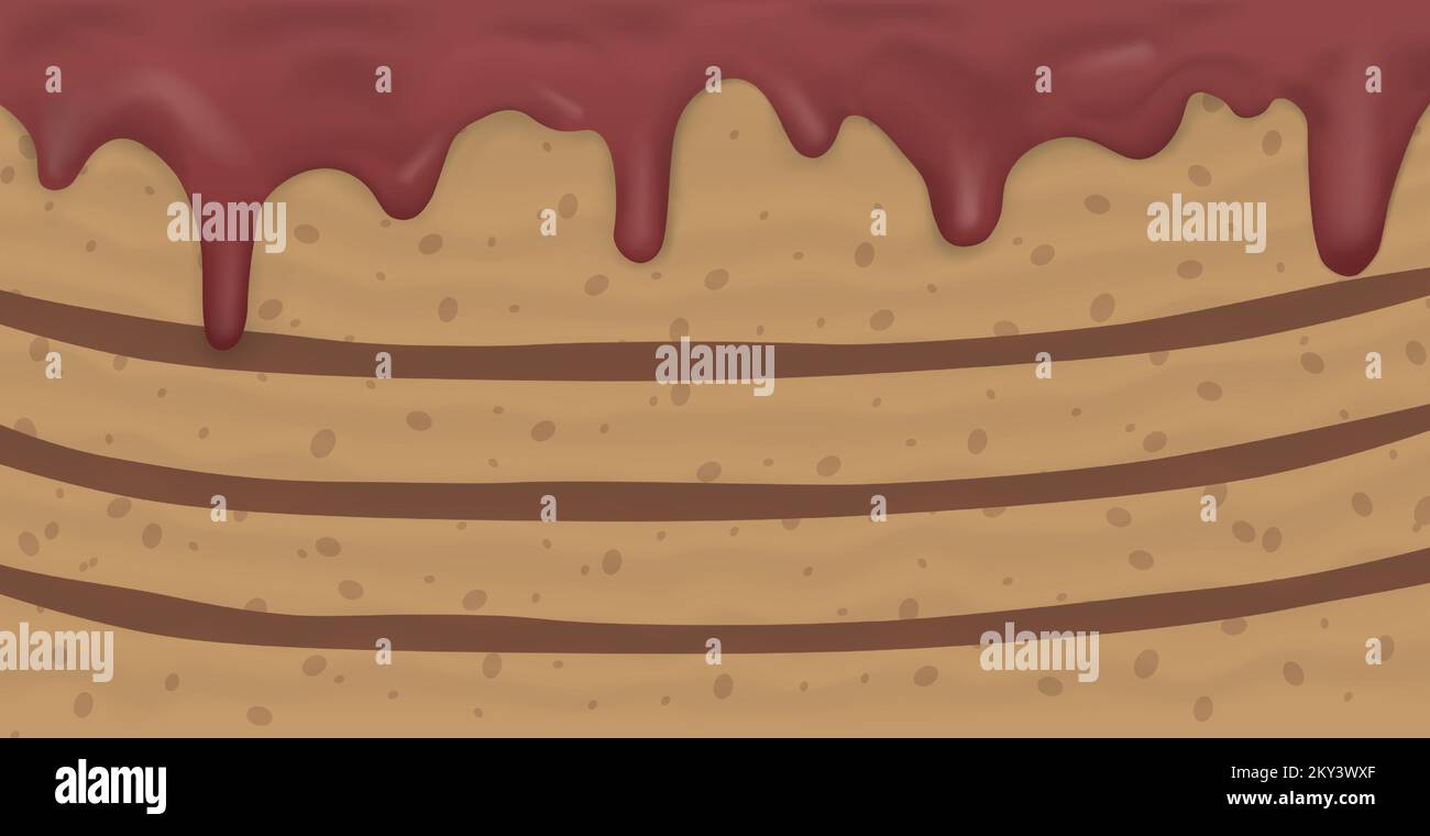 Panoramic background layer cake, food texture - Vector illustration ...