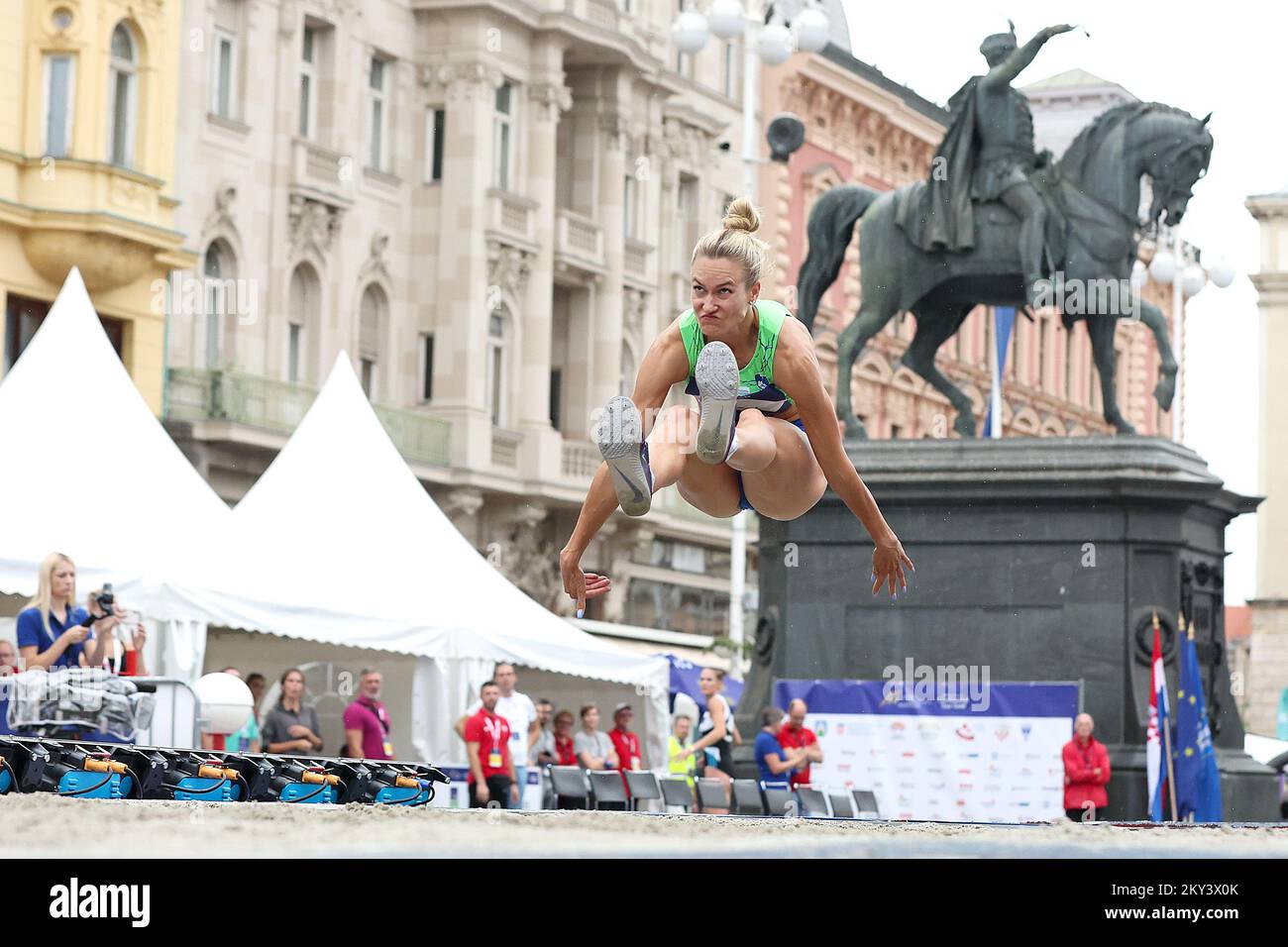 ZAGREB, CROATIA - SEPTEMBER 09: Neja Filipic of Slovenia competes in ...
